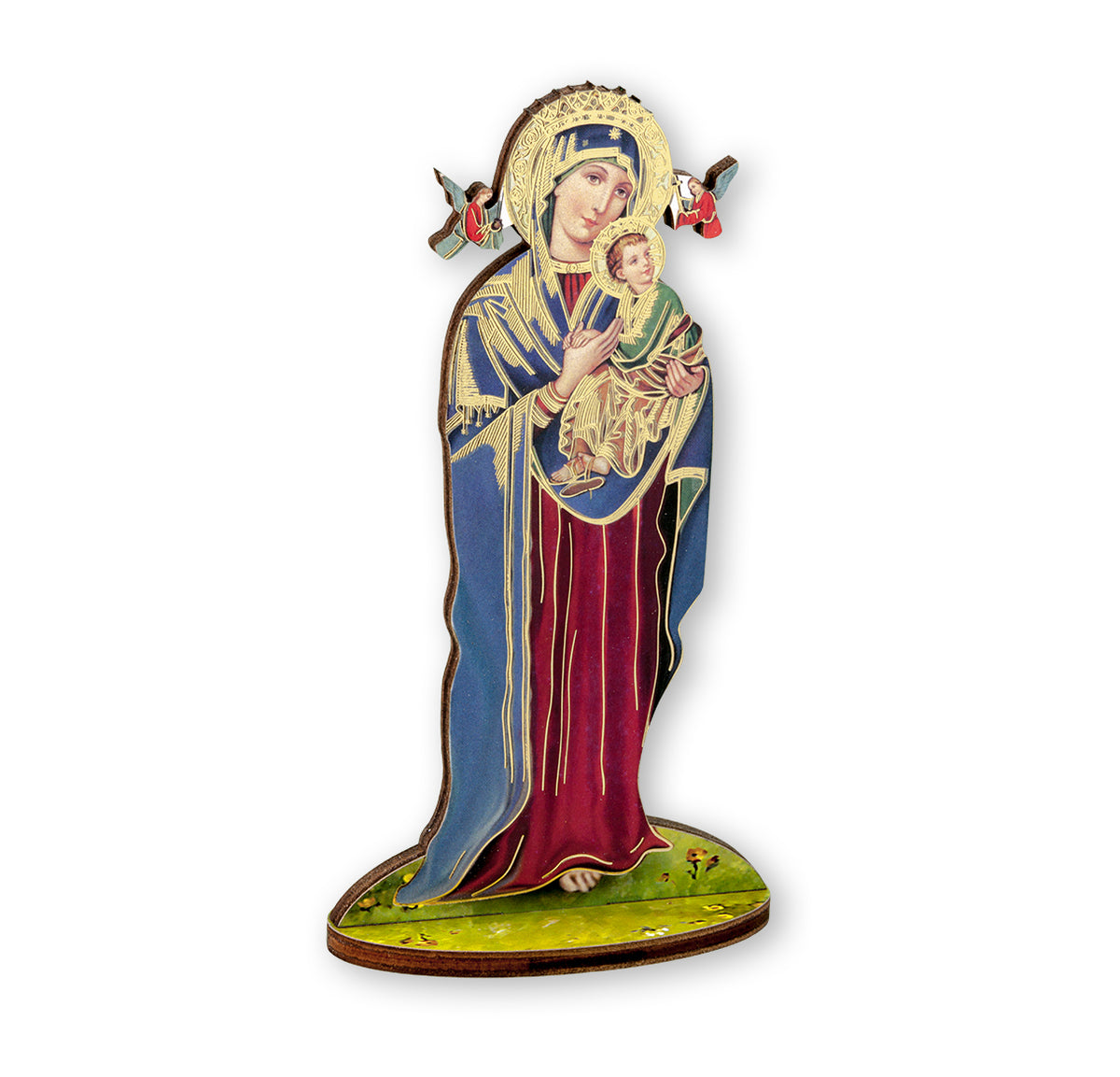 Our Lady of Perpetual Help 6" Standing Wooden Statue Figure - Made in ...