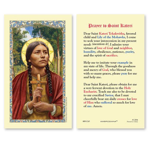 St. Kateri Tekakwitha Prayer Holy Card - 25/pack by Ambrosiana - Lamin ...